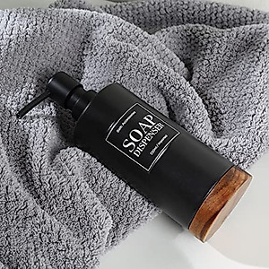 Black Ceramic Bathroom Accessories Set 4 Pieces Include Tumbler Soap Dish Soap Dispenser Toothbrush Holder for Bathroom Decor