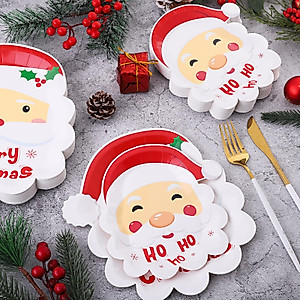durony 100 Pack Santa Christmas Disposable Paper Plates 9 Inch Dinner Plates 7 Inch Dessert Plates Christmas Party Plates Merry Christmas Plates for Christmas Holiday Party Supplies, DY1144