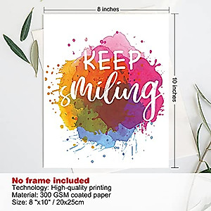 Inspirational Wall Art Motivational Art Prints and Quotes and Sayings Poster Girls Teens Bedroom Decor Sayings Positive Phrase Party Gift for Girls Kids Room Wall Art Decor 6 Pcs, 8x 10in, Unframed