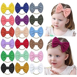 Toptim Baby Girl's Headbands and Bows for Newborn Infant Toddler Photographic Accessories (4.1“ Bows)