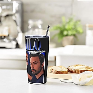 OAEWRE Milo Actors Ventimiglia Stainless Steel Mug Insulated Tumbler Coffee Mugs with Lids and Straw Double Wall Vacuum Cup 20oz