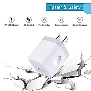 iPhone Charging Block, Charger Cube 4Pack/5W One-USB Charger Block Adapter Brick Box in Wall Plug Cube Head Outlet for iPhone 11 X SE,Samsung Glaxy A53 A13 A01 A12 A54 A20 S22 S21 S20 A71 Moto, LG