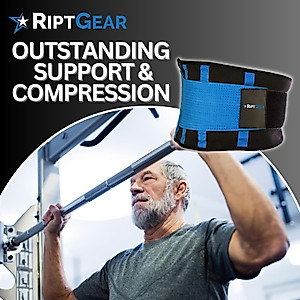 RiptGear Back Brace for Lower Back Pain Relief - Breathable Back Brace for Men and Women - Ideal for Lifting, Work, Sciatica, Herniated Disc, and Lumbar Support - Blue, Large (Waist: 32"-35")
