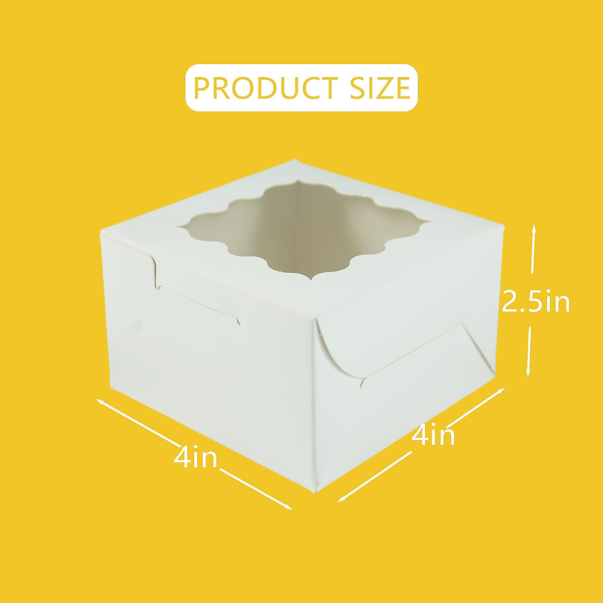 PQZKLDP 30PCS - 4x4x2.5 Inches White Mini Bakery Treats Boxes - Suitable for Mini Cake,Cupcake,Pastries,Bakery Treats,Cookies and Mini Bundt Cake-Perfect for Celebrations and Gifts