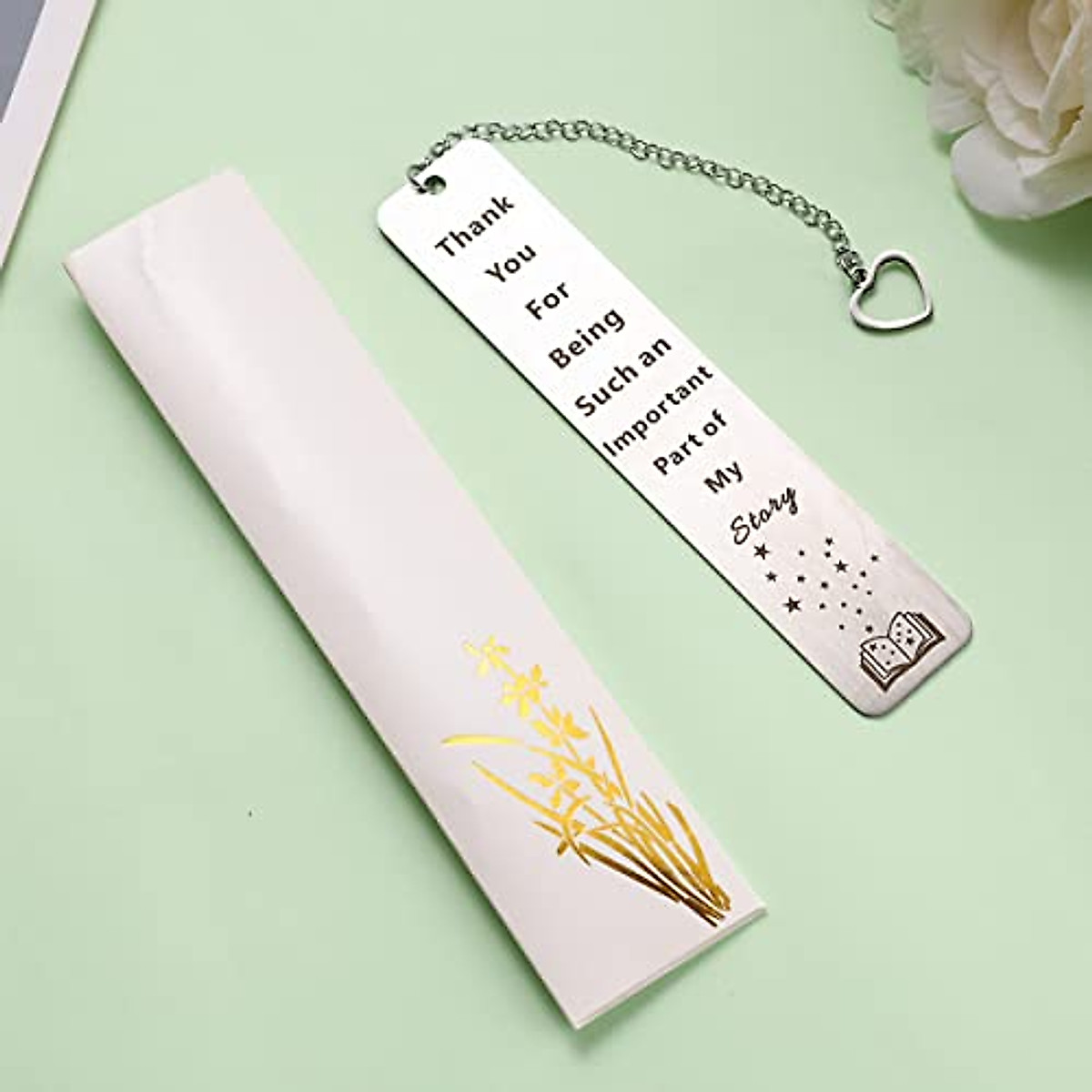 Thank You Appreciation Gift for Boss Women Men Bookmark with Small Chain for Leader Coworker Colleague Employee Christmas Day Birthday Valentines Boss Day Gift for Friend Book Lover Teacher