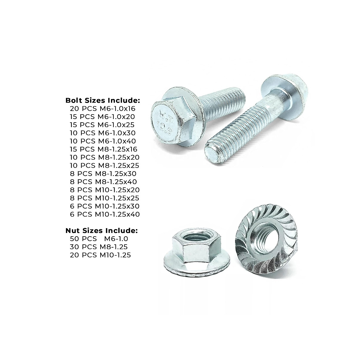 Grade 10.9 JIS Hex Flange Bolts Frame Cap Screws Zinc Class M6 M8 M10 J.I.S. Assortment Kit