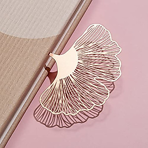2 Pcs Hollow Metal Bookmarks Retro Flowers Leaves Reading Markers with Chinese Knot Tassel for Students Teachers Gift Giving Rose Gold Lotus Ginkgo