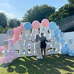 139pcs Gender Reveal Balloon Garland Arch Kit with Pink and Blue Balloons Silver Balloons for Boy or Girl Gender Reveal Decorations Birthday Party Baby Shower Celebration Wedding Anniversary