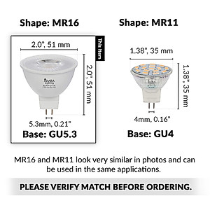 Simba Lighting LED MR16 3.5W 12V Light Bulb (6 Pack) 20W Halogen Spotlight Replacement for Landscape, Accent, Track Lights, Desk Lamps, BAB C, GU5.3 Bipin Base, 2700K Warm White, Not Dimmable