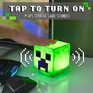 Paladone Minecraft Creeper Desk Light with Official Creeper Sounds, Handheld Night Light for Kids Room or Gamer Décor - Licensed Minecraft Gifts