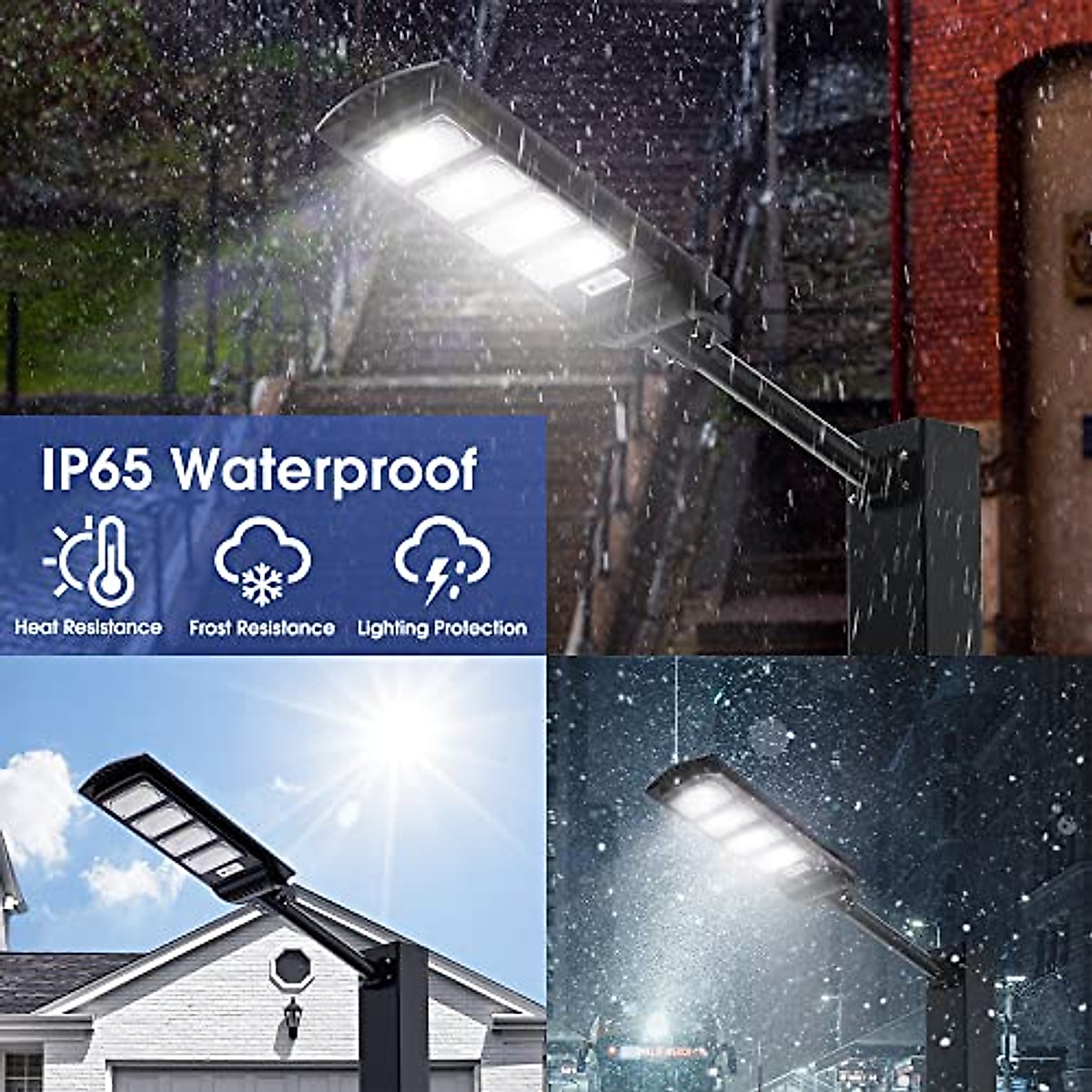 Bryopath Solar Street Lights Outdoor【2 Pack】, Parking Lot Lights 600W, 24000LM Motion Sensor Dusk to Dawn Lights Outdoor Street Lights with Remote Control for Home Park Garage Garden Yard