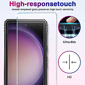 Cases for Samsung Galaxy S23 5G Case with Screen Protector [Military Grade Drop] Heavy Duty Silicone Rugged Shockproof Protective Cover for Samsung Galaxy S23 5G Phone Case with Ring Kickstand Hard