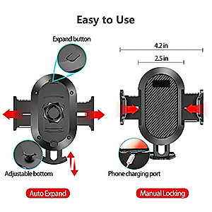 【2022 NEW】VOVIGGOL Universal Cell Phone Holder for Car Phone Mount Car Phone Holder Dashboard Windshield Air Vent Long Arm Strong Suction Cell Phone Car Mount Fit for iPhone Samsung All Phones (Black)