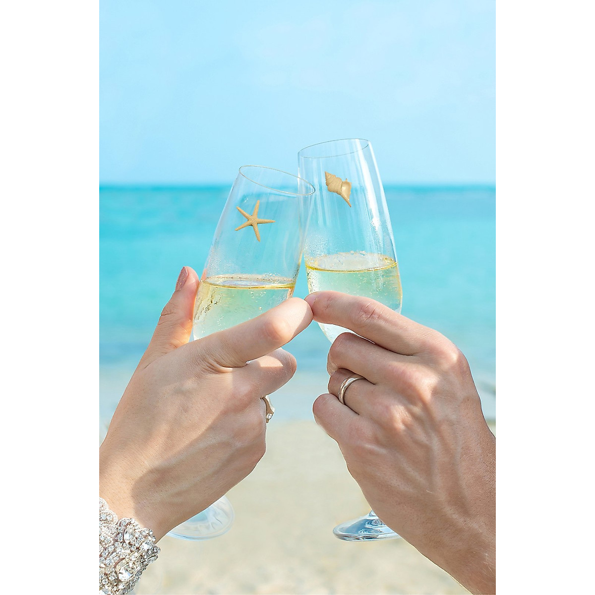 Simply Charmed Beach Wine Charms Magnetic Glass Markers Set of 6 Tropical Summer Charms