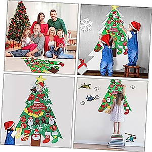 TOYANDONA Felt Christmas Tree Toddler Gift Kids Suit Blush Decor Childrens Nativity Set for Kids Felt Xmas Tree Ornament Xmas Party Favor Xmas Decorations Christmas Wall Hanging Without 3d