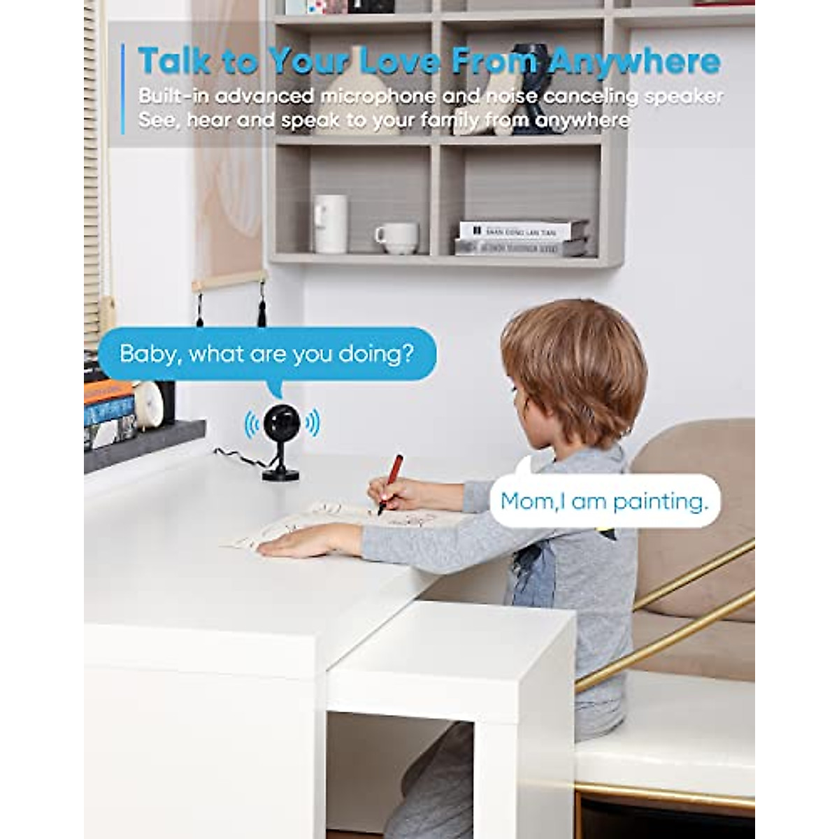 owltron 2 PCS 1080P Indoor Camera Security Camera Baby Monitor with Camera Surveillance Indoor Compatible with Alexa, Pet Camera with APP 2-Way Audio Motion Detection Night Vision (T1)