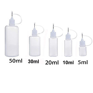WEISHA Refillable Bottle 1PC 5/10/ 20/30/50ml Empty Dropper Plastic Bottles Needle Tip Squeezable Liquid Bottle Portable Transparent Empty Bottle(30ml)