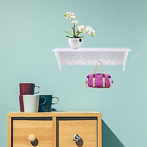 ABOOFAN Wall Mount Shelves 1pc Coat Hanger White Shelves White Shelf Wall Mounted Key Holder Hooks with Coat Hooks Floating Shelves Wall Mounted Clothing Rack with Hook PVC Hook up
