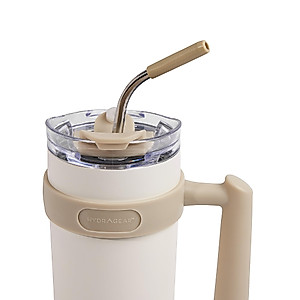 Hydragear Juno Stainless Steel Tumbler with 2-in-1 Lid and Reusable Straw - 40 Oz - Vanilla Powder Coat