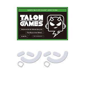 2Sets of TALONGAMES Rounded Curved Edges Mouse Feet Skates Compatible with Razer Viper V2 Pro Wireless Gaming Mouse Feet Replacement,0.8mm,Pure PTFE Material with Super Smooth Glide Pads
