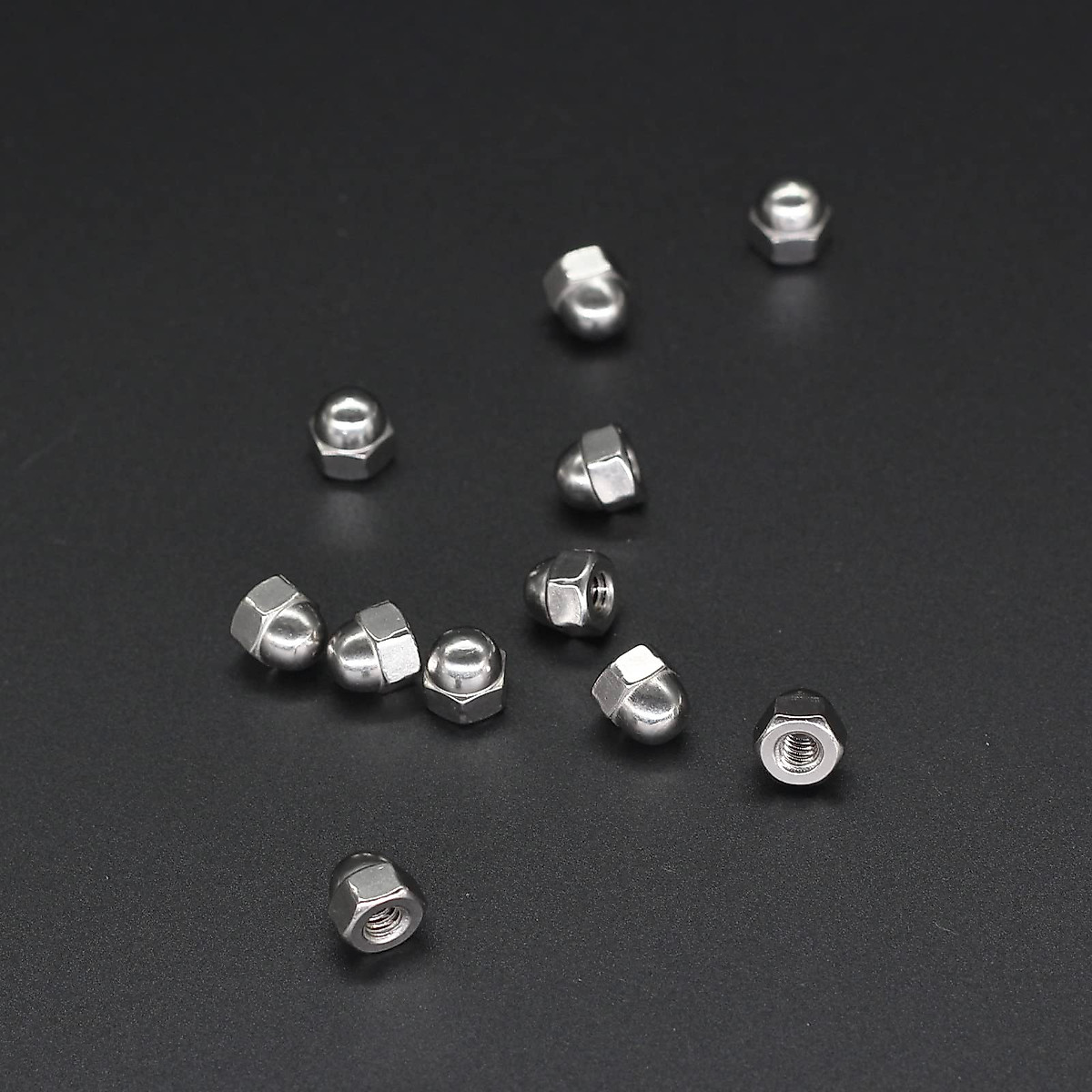 50pcs 10#-24 Acorn Cap Nuts, INCONTESTA 304 Stainless Steel Hex Acorn Cap Nut, Decorative Round Head Cover Dome Nuts