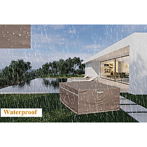 Garden Balsam Heavy Duty Waterproof Patio Furniture Covers,Fade Resistant Outdoor Table and Chair Covers Rectangular 128"Wx 82"D x 28"H Brown