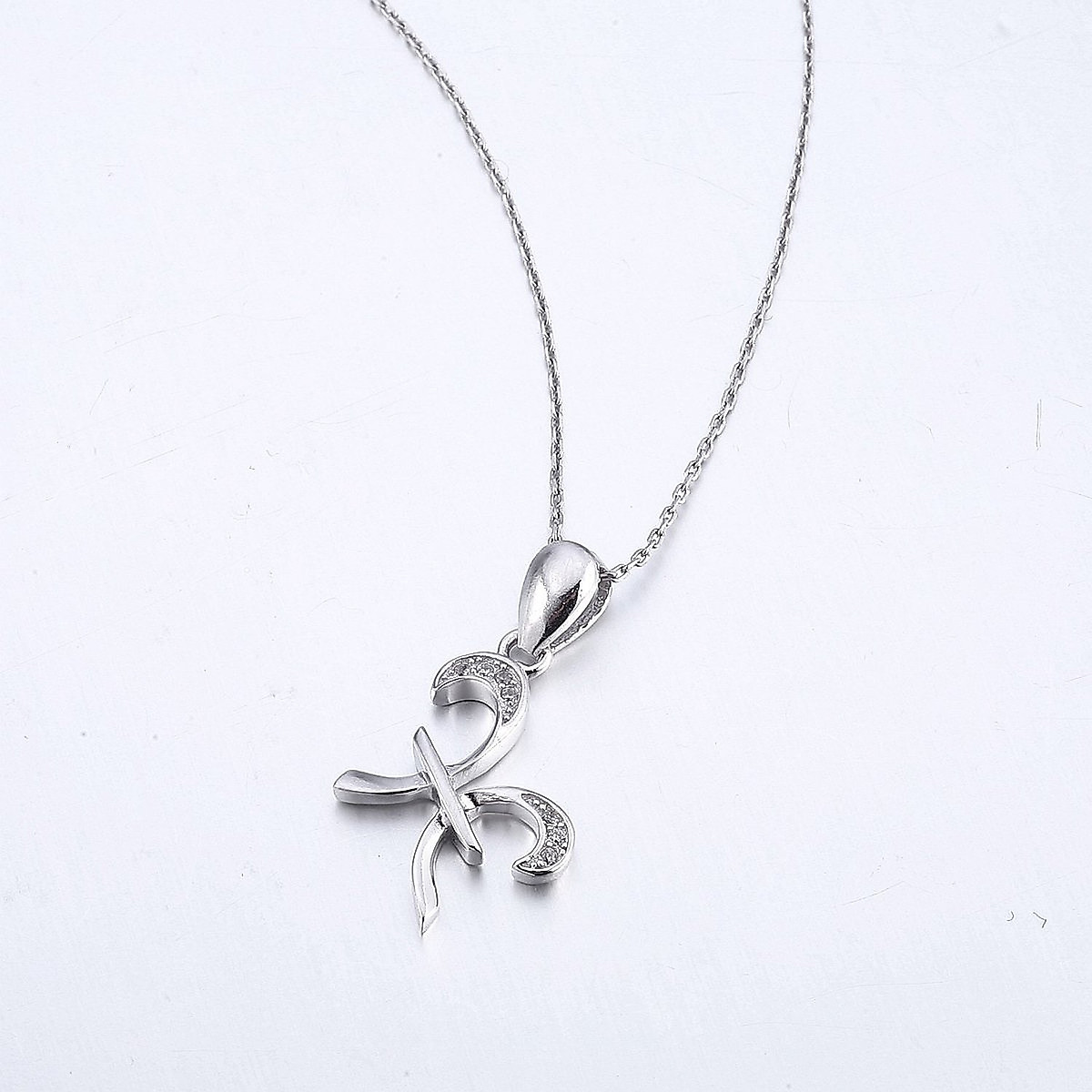 Pisces Pendant Necklace 925 Sterling Silver Zodiac Sign Constellation Horoscope Necklace with Cubic Zirconia