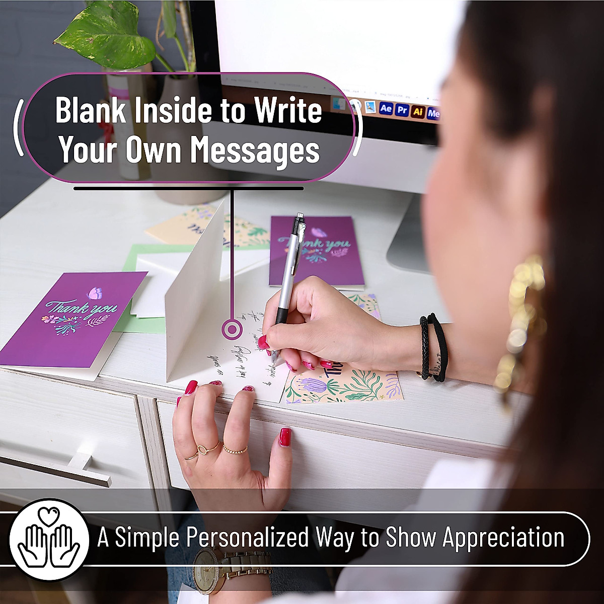 Mr. Pen- Thank You Cards, 20 Pack, Thank You Cards with Envelopes, Blank Thank You Cards, Assorted Cards, Thank You Notes Cards, Thank You Cards Pack, Thank You Card, Thank You Note Blank Inside