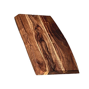 Mountain Woods Brown Hand Crafted Live Edge Cutting Board/Serving Tray made w/Solid Acacia Hardwood | Charcuterie Board | Chopping Board - 16" x 10" x 1.1"