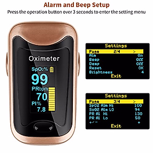 Pulse Oximeter Fingertip, LOVEWEE Upgraded SpO2 Blood Oxygen Saturation Monitor Heart Rate Monitor with Large OLED Digital Display, Portable Pulse Oximetry with Lanyard and Batteries