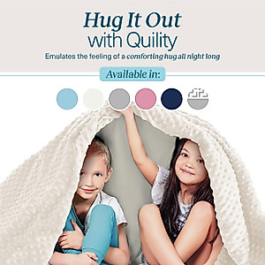 Quility Weighted Blanket for Kids & Toddlers - 5 LB Kids Weighted Blanket for Cooling & Heating - 100% Cotton Blanket w/Glass Beads, Machine Washable - 36"x48", Ivory