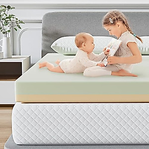 Maxzzz 3 Inch Full Memory Foam Mattress Topper, Gel Infused High Density Bed Topper for Back Pain Relief, Dual Firmness Mattress Topper Enhanced Ventilated Mattress Pad, Certipur-Us Certified