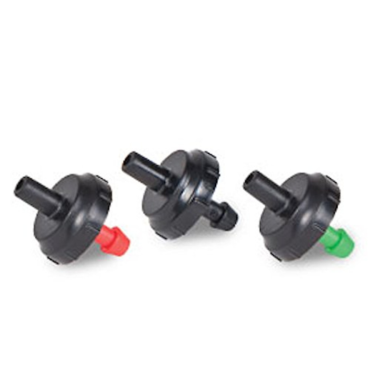 (100-PACK) 1GPH Single Outlet PC Button Drip Emitter with Barbed Inlet - for Use with Hydroponics/Irrigation Tubing - Insert Into Main line (1/2", 3/4", 1") or 1/4" Distribution Tube