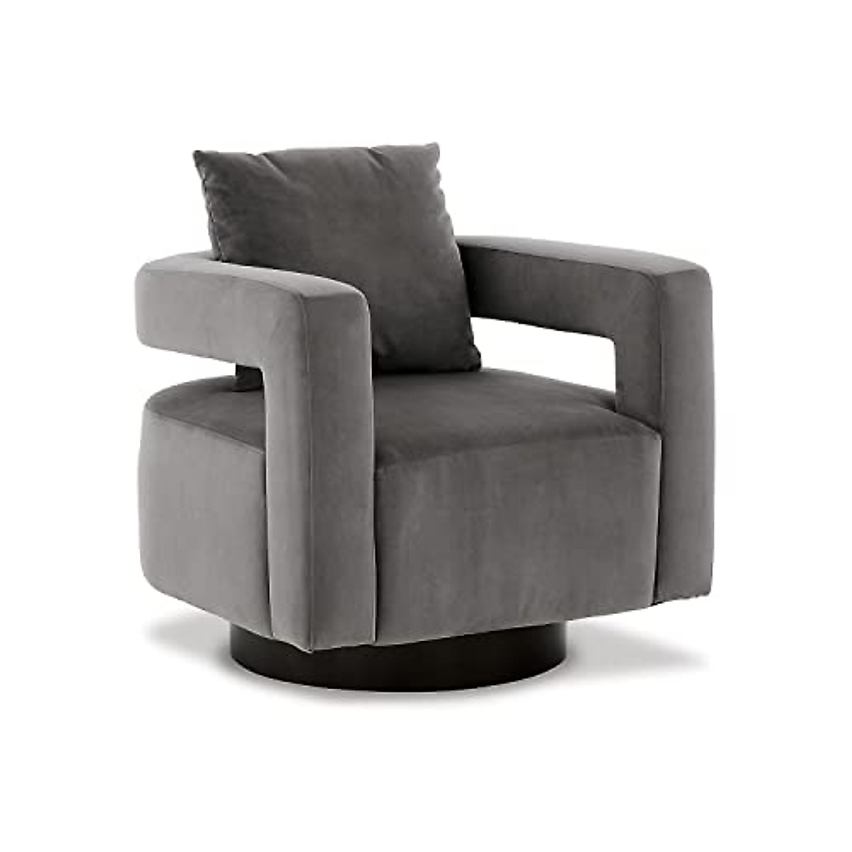Signature Design by Ashley Alcoma Swivel Accent Chair, Fabric, Gray
