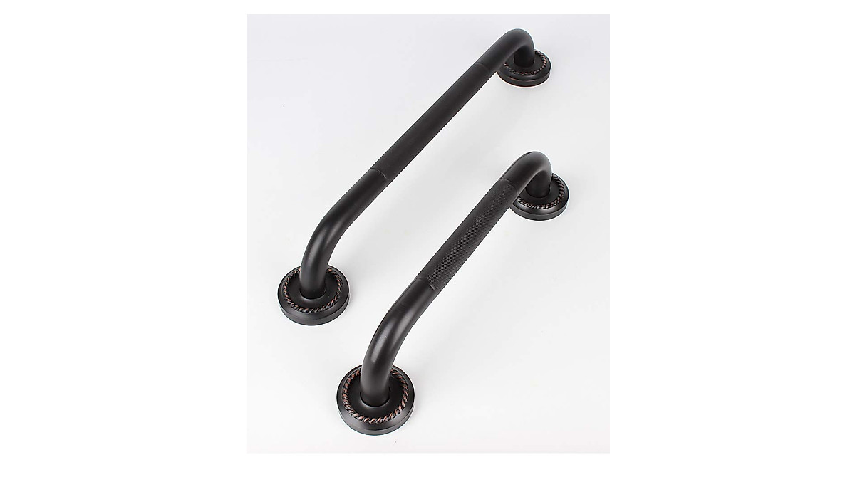 700Brass 12-Inch Grab Bar Featuring Anti-Slip Handrail, Solid Brass ...