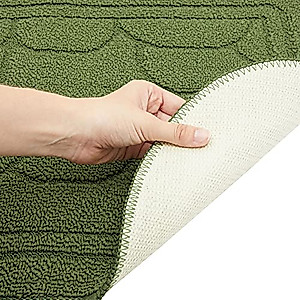 Juvale Half Circle Door Mat for Indoors and Outdoors (Green, 30 x 18 Inches)