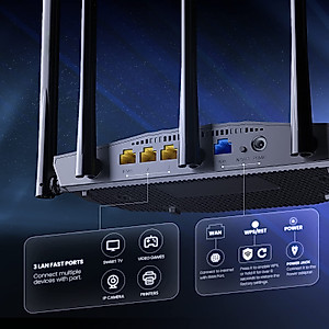 Tenda WiFi 6 Router for Home, AX1500 Dual Band Gigabit Router for Wireless Internet, Long Range Coverage with 5 * 6dBi High-Gain Antennas, 4 Gigabit Ports, Support WPA3, IPv6, Parental Control(RX2Pro)