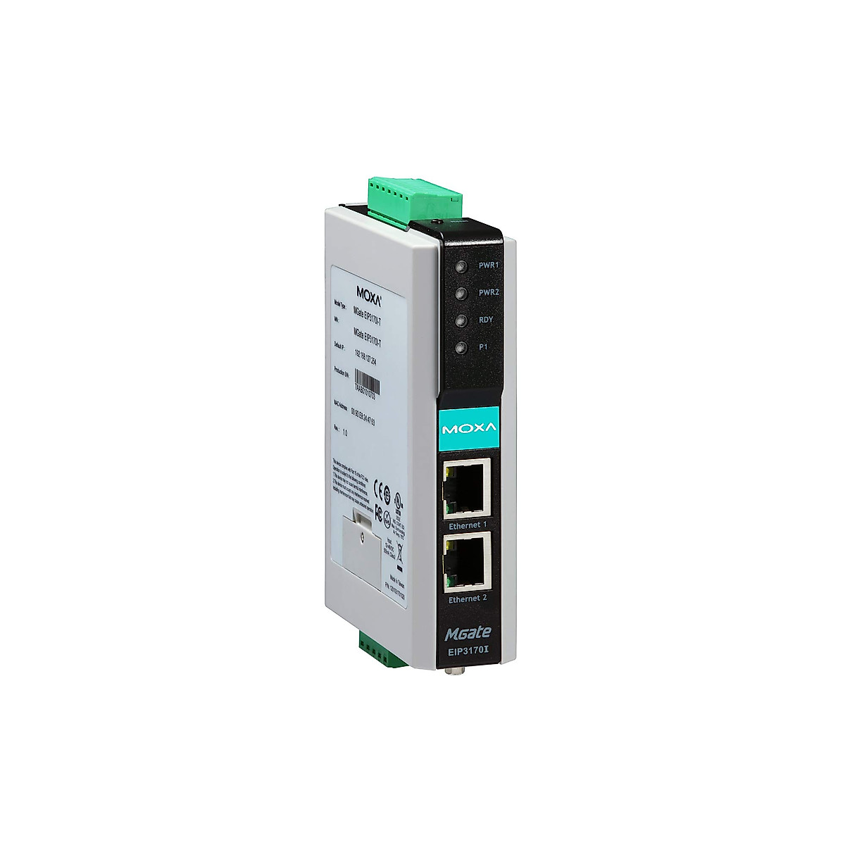 MOXA MGate EIP3170 1-Port DF1 to EtherNet/IP Gateway, 0 to 55°C Operating Temperature