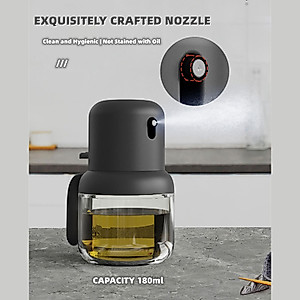 Oil Sprayer for Cooking 180ml Glass Olive Oil Sprayer Mister Refillable Food Grade Oil Vinegar Spritzer Bottles for Air Fryer, BBQ, Grilling, Baking, Salad, Kitchen Gadgets Oil Spray Bottles, Beige