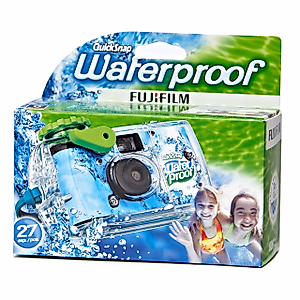 Fujifilm Quick Snap Waterproof 27 exp. 35mm Camera 800 film,Blue/Green/white,1 Pack