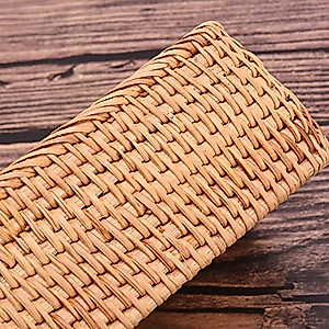 WERTSWF Wicker Baskets for Storage Organizing,Rectangular Weaving Rattan Basket Water Hyacinth Storage Baskets for Countertop Living Room Home Decor