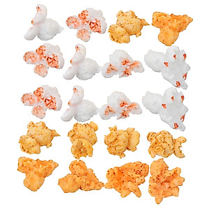 EXCEART 20Pcs Artificial Popcorn Resin Popcorn Decoration Popcorn Garland Popcorn Model Set Advertising Photo Prop for DIY Earring Bracelet Neacklace Accessory Mixed Color