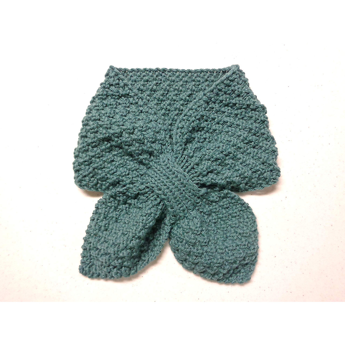 Ascot Bow Scarf, Hand Knit Merino Wool, Pull Through Keyhole Scarf, MULTIPLE COLOR CHOICES, Cowl Neck Warmer