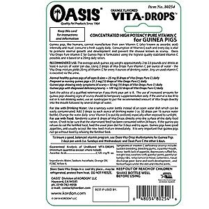 OASIS #80254 Vita Drops-Pure C for Guinea Pig, 2-Ounce, Packaging may vary