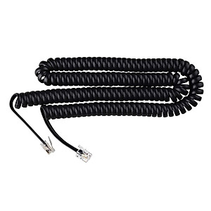 Phone Cord for Landline Phone – Tangle-Free, Curly Telephones Land Line Cord – Easy to Use + Excellent Sound Quality – Phone Cords for Landline in Home or Office (25ft) Color: Black