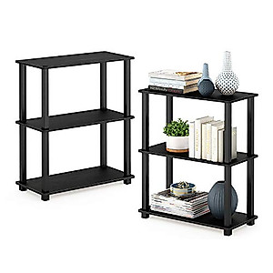 Furinno Turn-S-Tube 3-Tier Compact Multipurpose Shelf 2-Pack Americano/Black