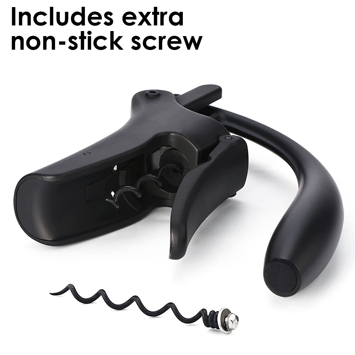 KEISSCO Compact Wine opener Vertical Lever Corkscrew Wine Bottle Opener with Foil Cutter & Extra Screw