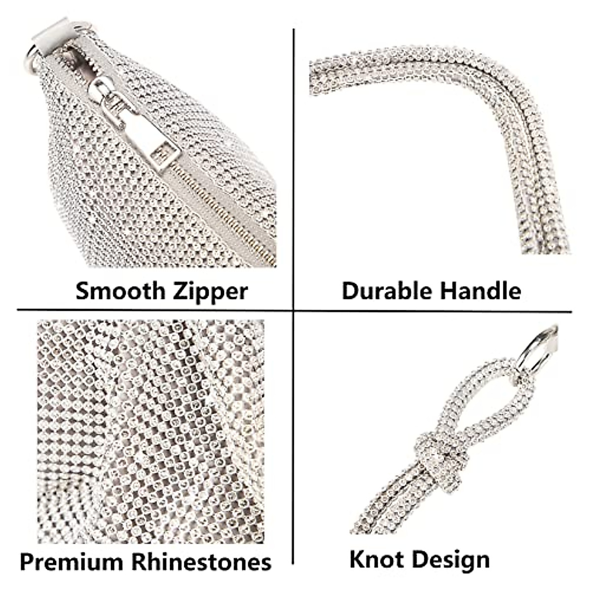 sveter Black Rhinestone Purse for Women Evening Bag Sparkly Clutch