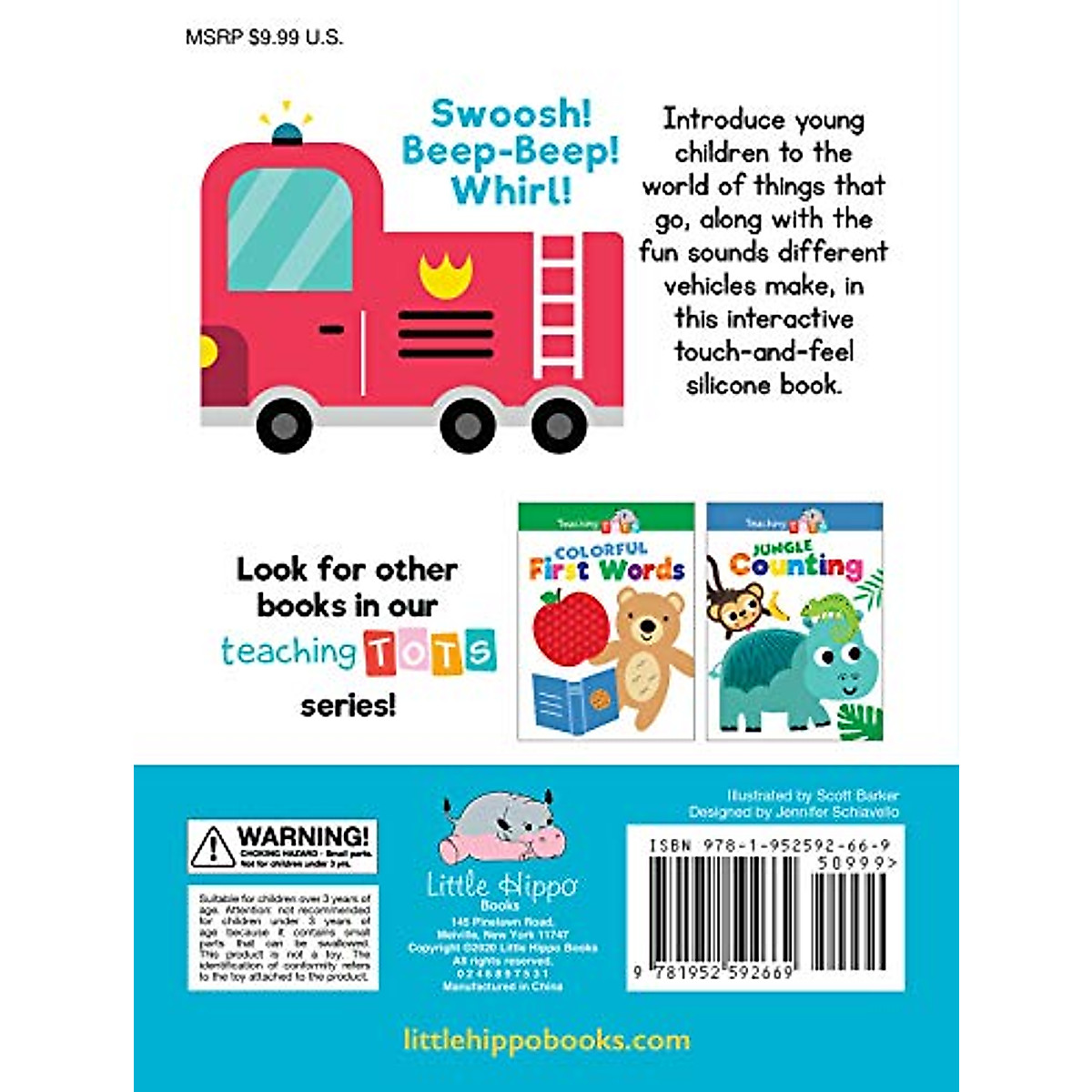 Things That Go Vroom - Silicone Touch and Feel Board Book - Sensory Board Book