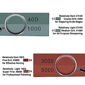 Knife Sharpening Stone Kit Actual Grit KEENBEST Large 4 Side 400 1000 3000 8000 Complete Wet Stones Set Japanese Professional Kitchen Knives Sharpeners Whetstone Flattening Stone Base Guide Leather